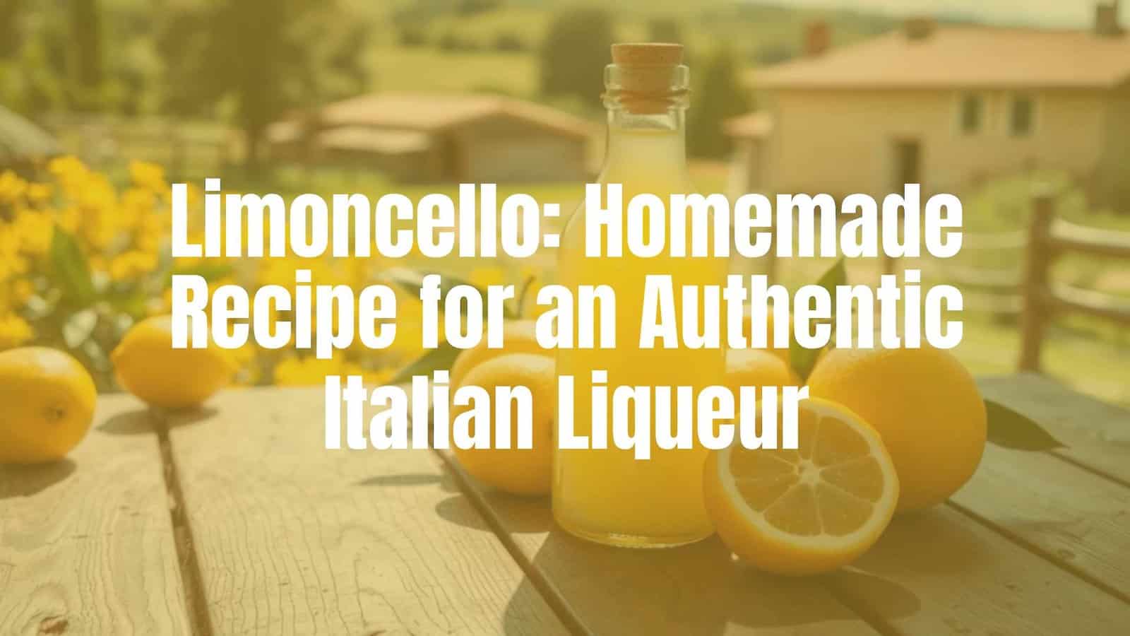 Limoncello: Homemade Recipe for an Authentic Italian Liqueur ...